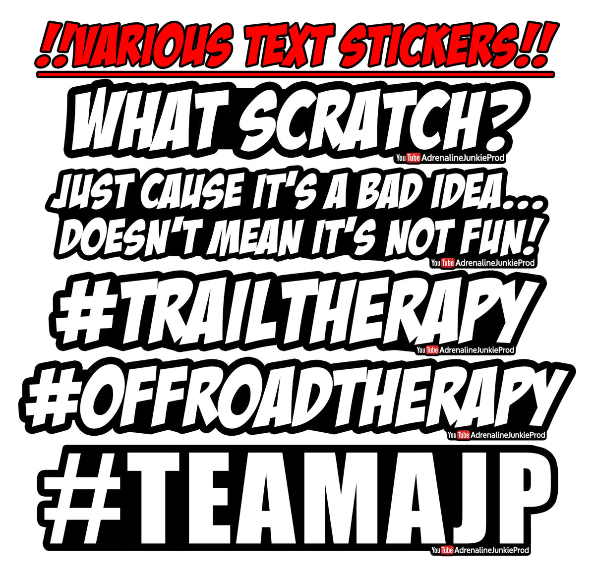Off-road TEXT Decals - SXS/UTV Lifestyle - Stickers say it best! – #TeamAJP
